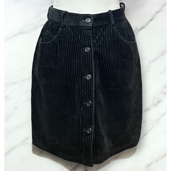 Karen Kane | Skirts | Karen Kane Lifestyle Black Corduroy Full Button ...